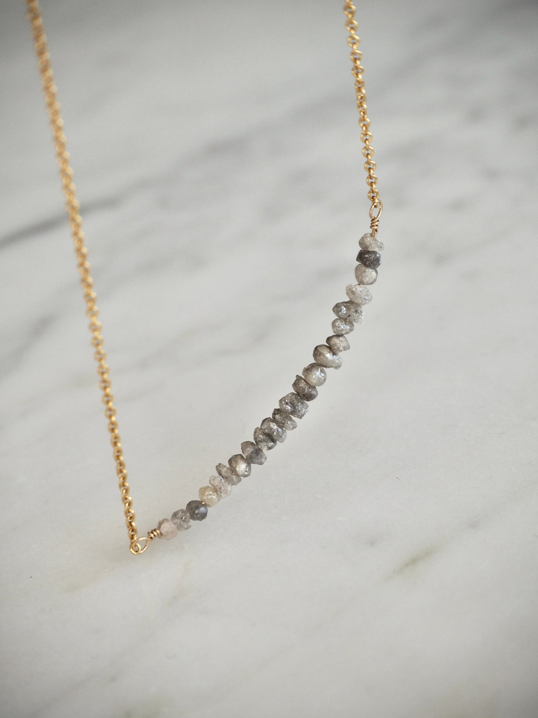 Genuine Raw Diamond Necklace Rough Diamond Necklace Dainty - Etsy