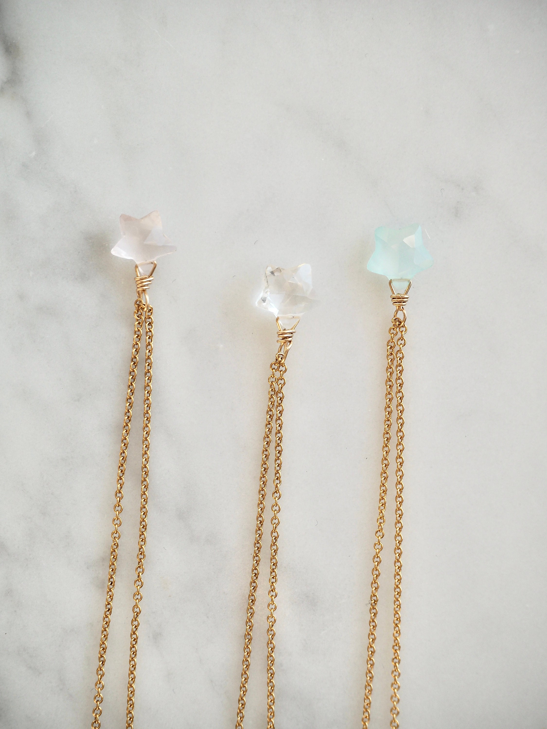Gemstone Star Necklace Dainty Gold Filled Star Necklace | Etsy
