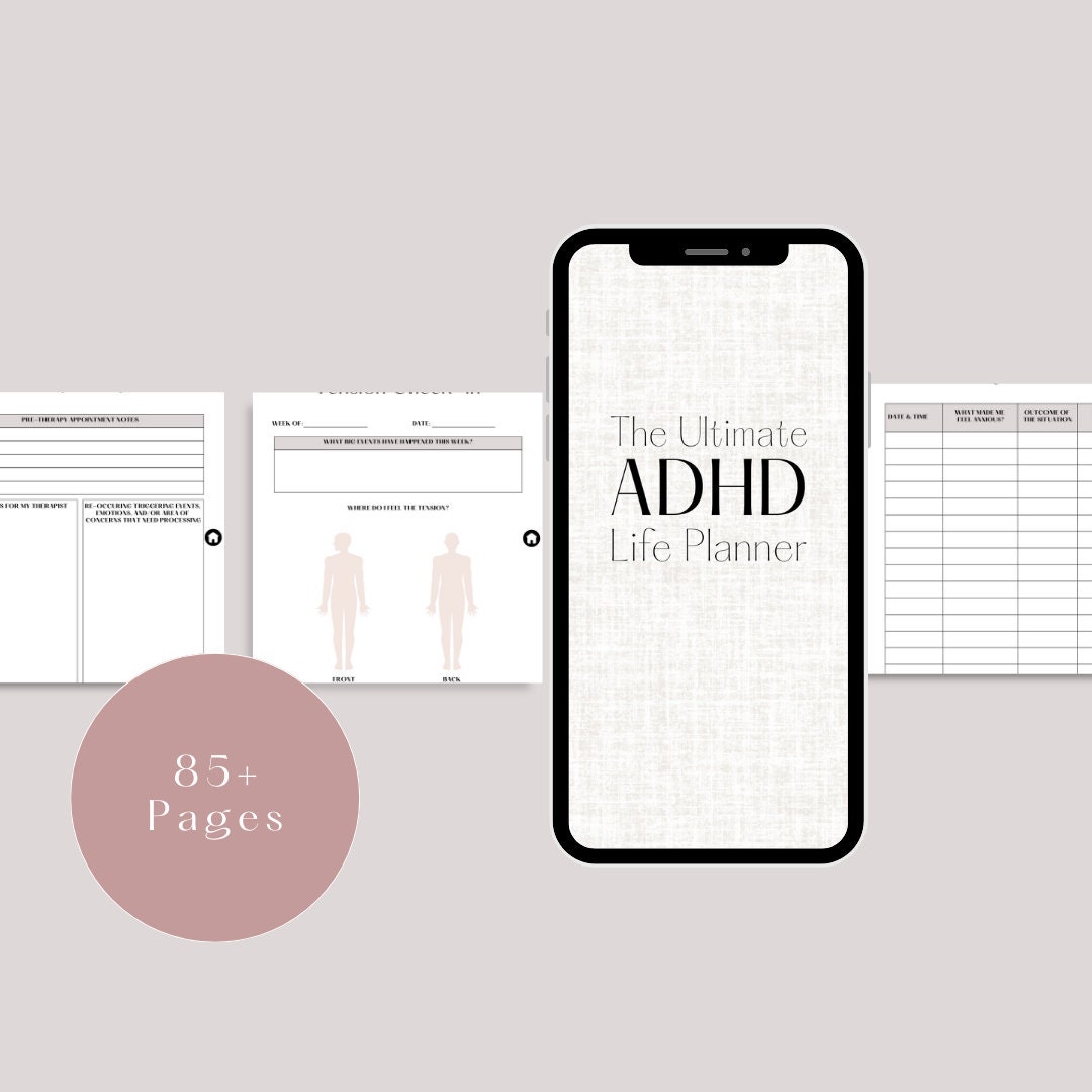 ADHD Digital Planner | Printable | Minimalist | Tracker | Undated ...