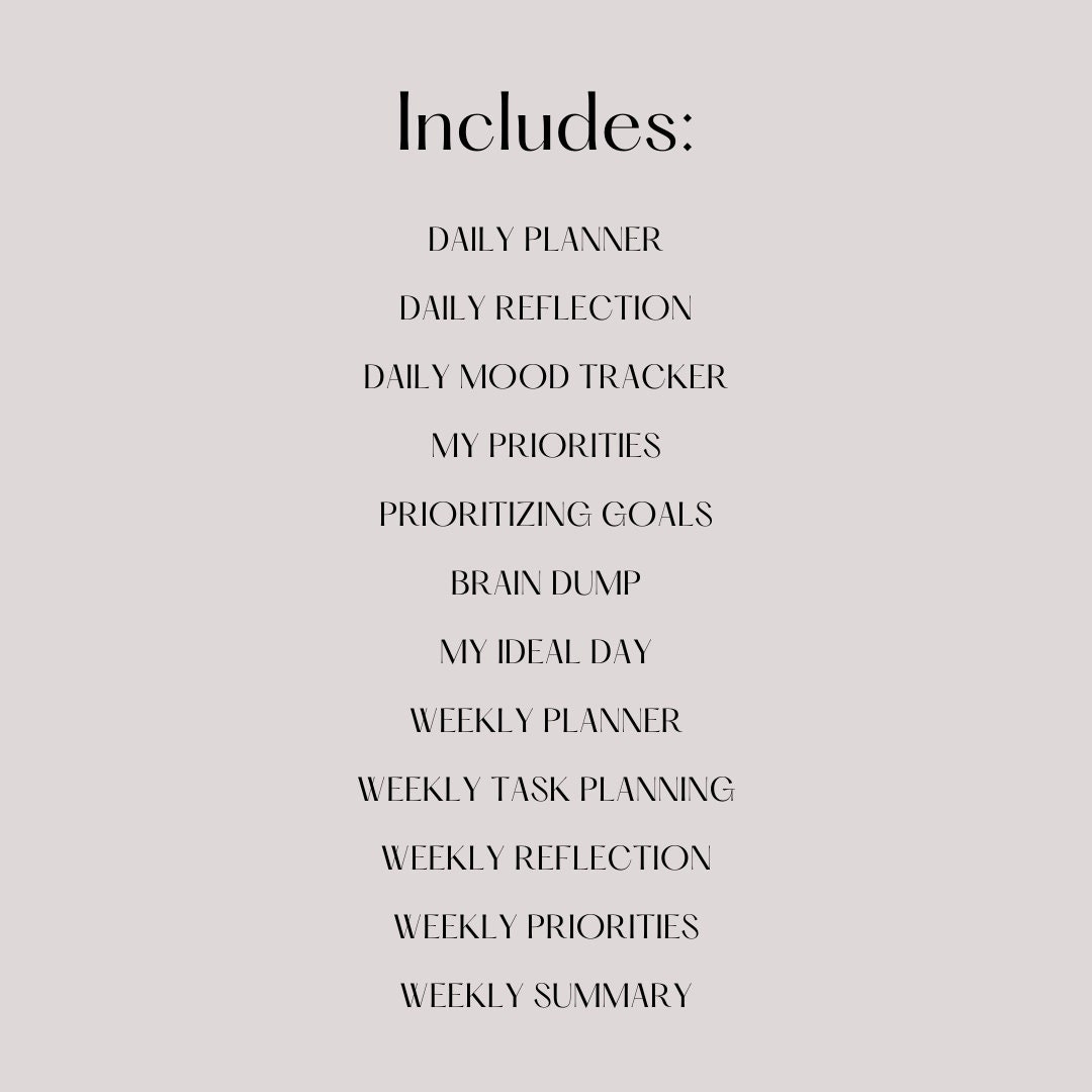 ADHD Digital Planner | Printable | Minimalist | Tracker | Undated ...