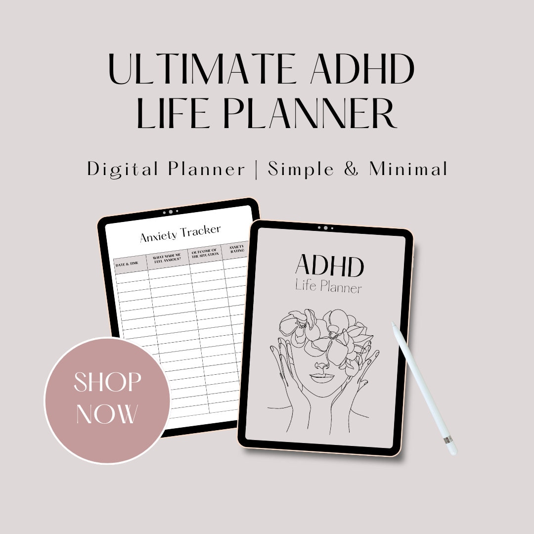 ADHD Digital Planner | Printable | Minimalist | Tracker | Undated ...