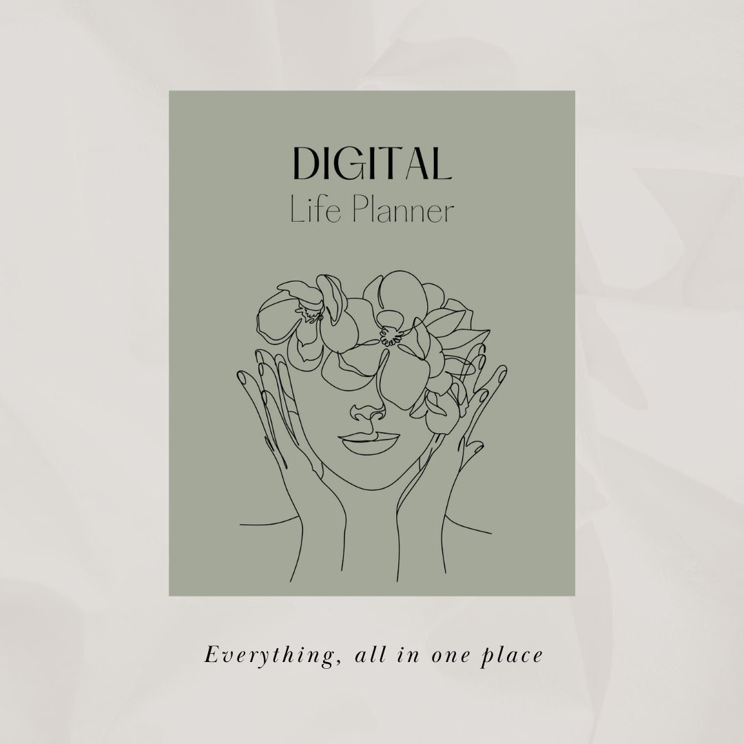 Digital Life Planner | Printable | Green Template | Tracker | Undated ...