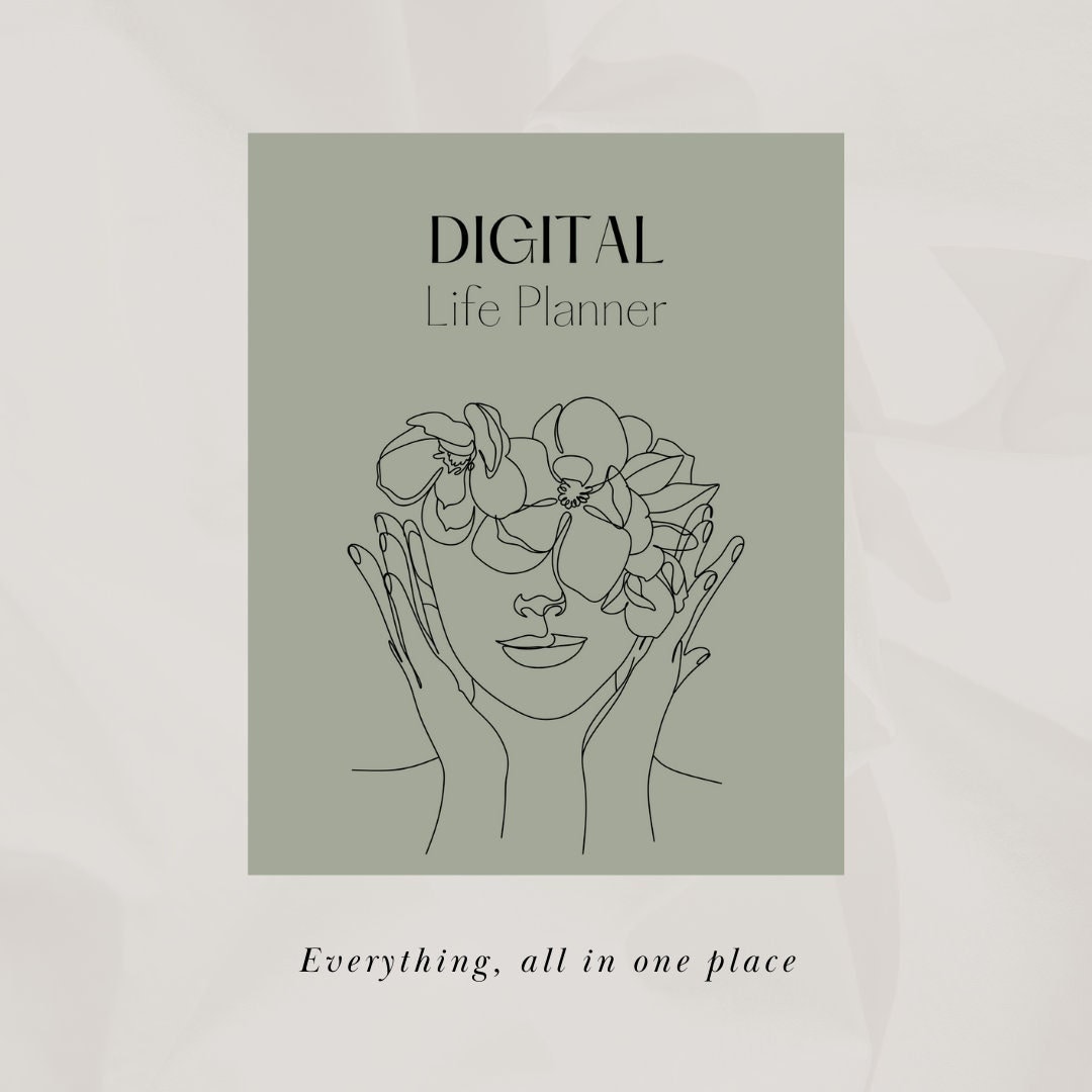 Digital Life Planner | Printable | Green Template | Tracker | Undated ...