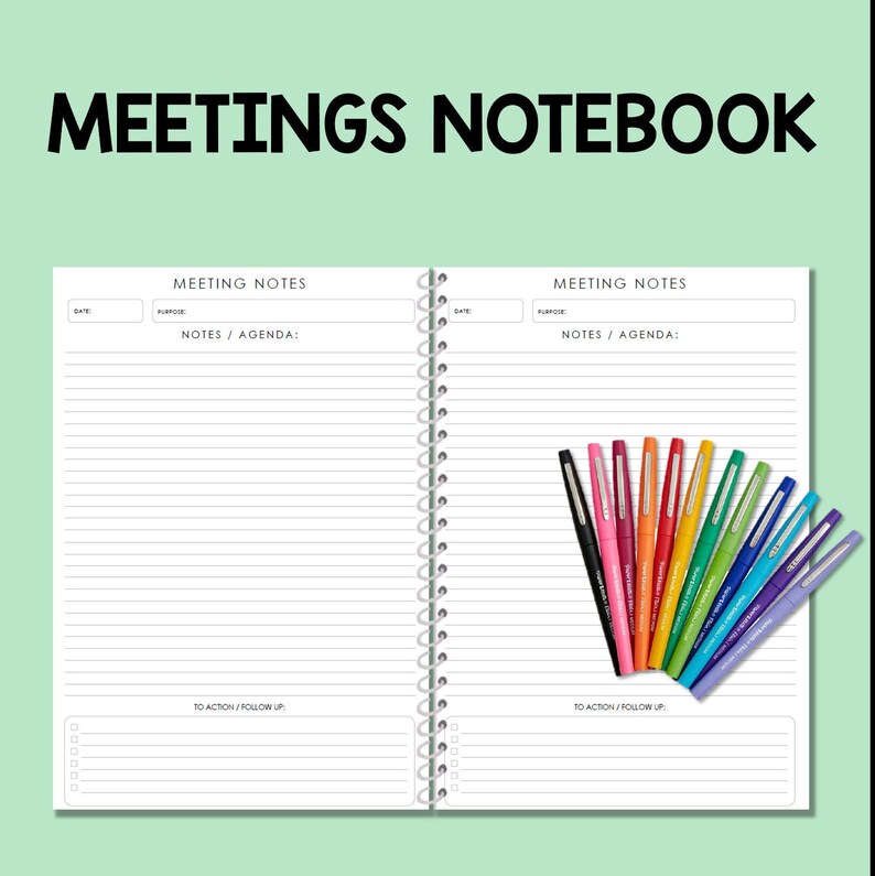 Teacher Professional Development Log & Meetings Notebook PRINTABLE ...