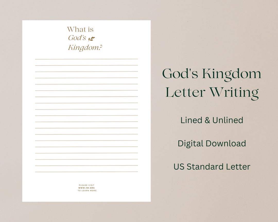 God's Kingdom Letter Writing Paper, JW, 2023 Special Campaign Printable ...