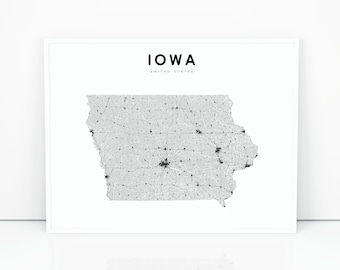 Iowa print | Etsy