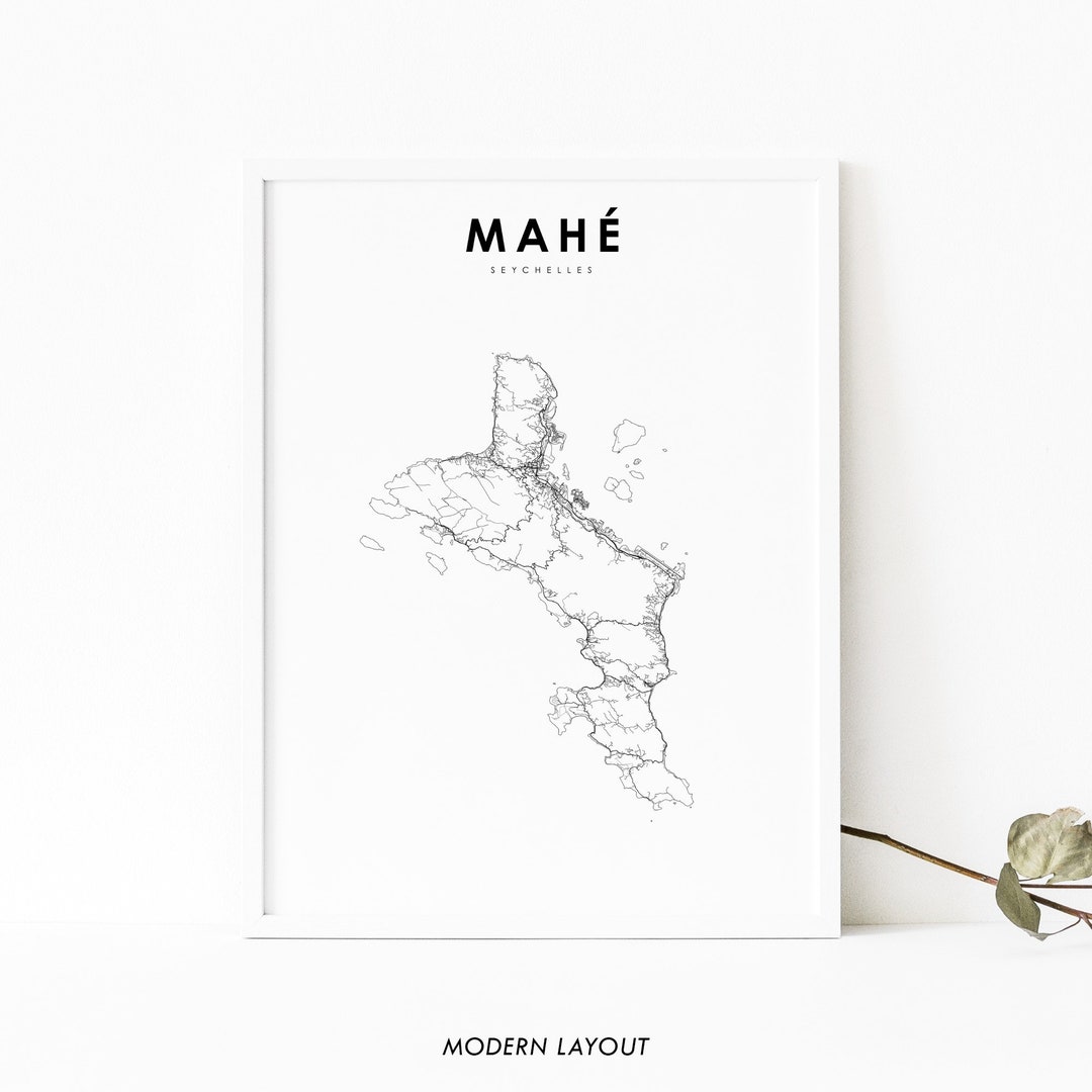 Mahe Seychelles Map Print, Mahé Victoria, Map Art Poster, City Street ...