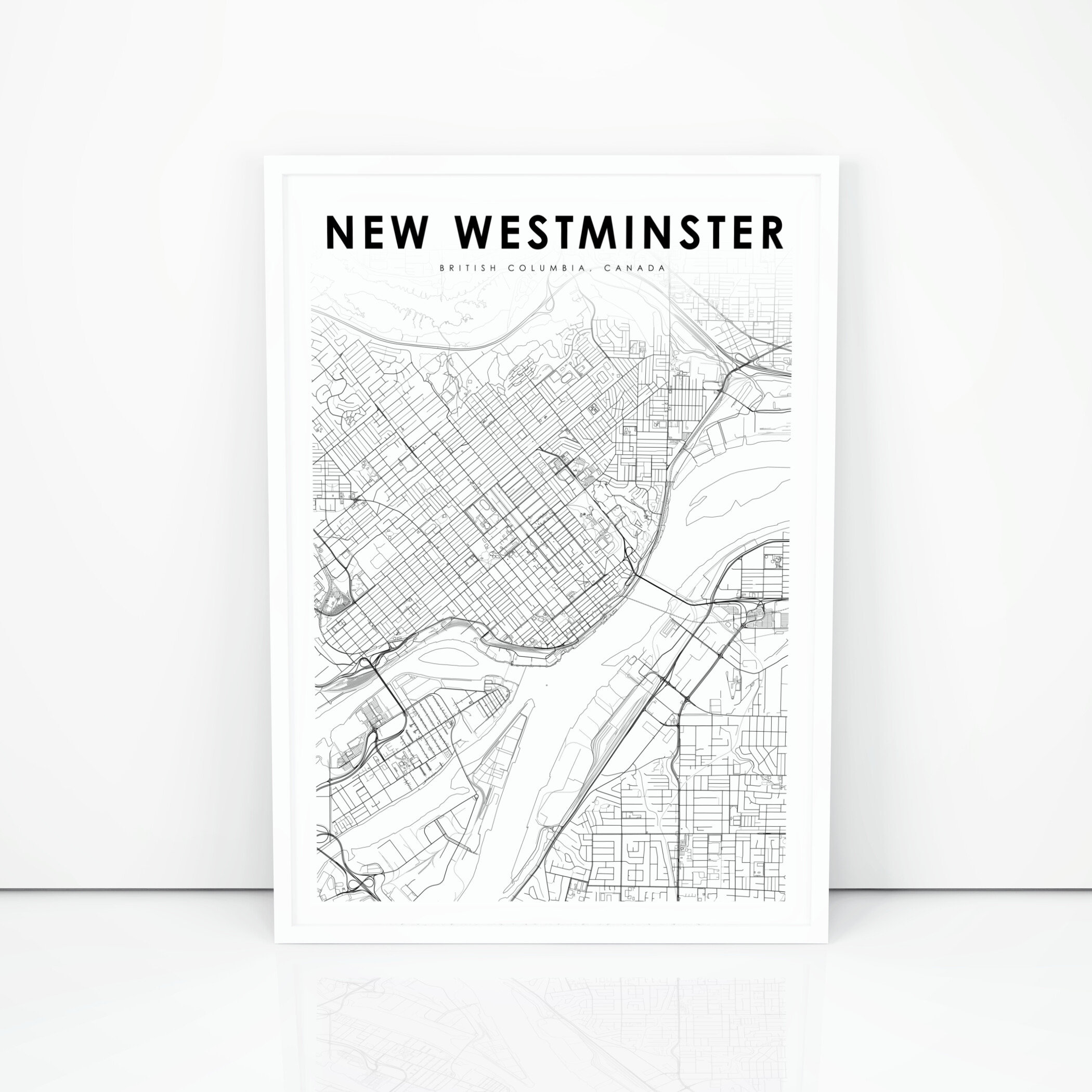 New Westminster BC Map Print British Columbia Canada Map Art | Etsy