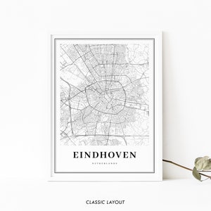 Eindhoven Netherlands Map Print Map Art Poster Nederland - Etsy