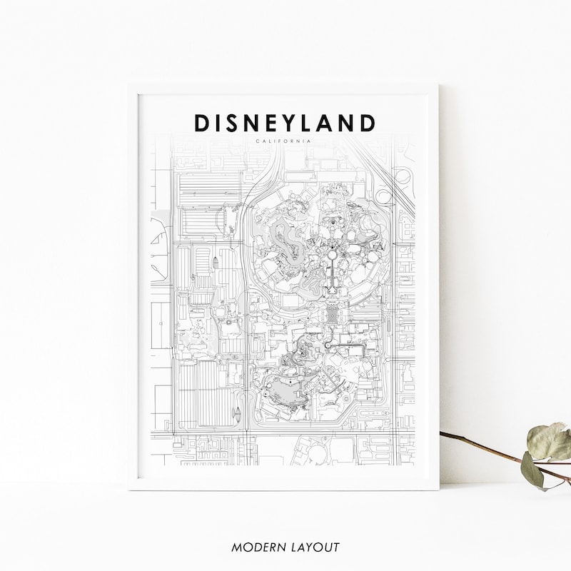 Disneyland Sketched Map - Etsy