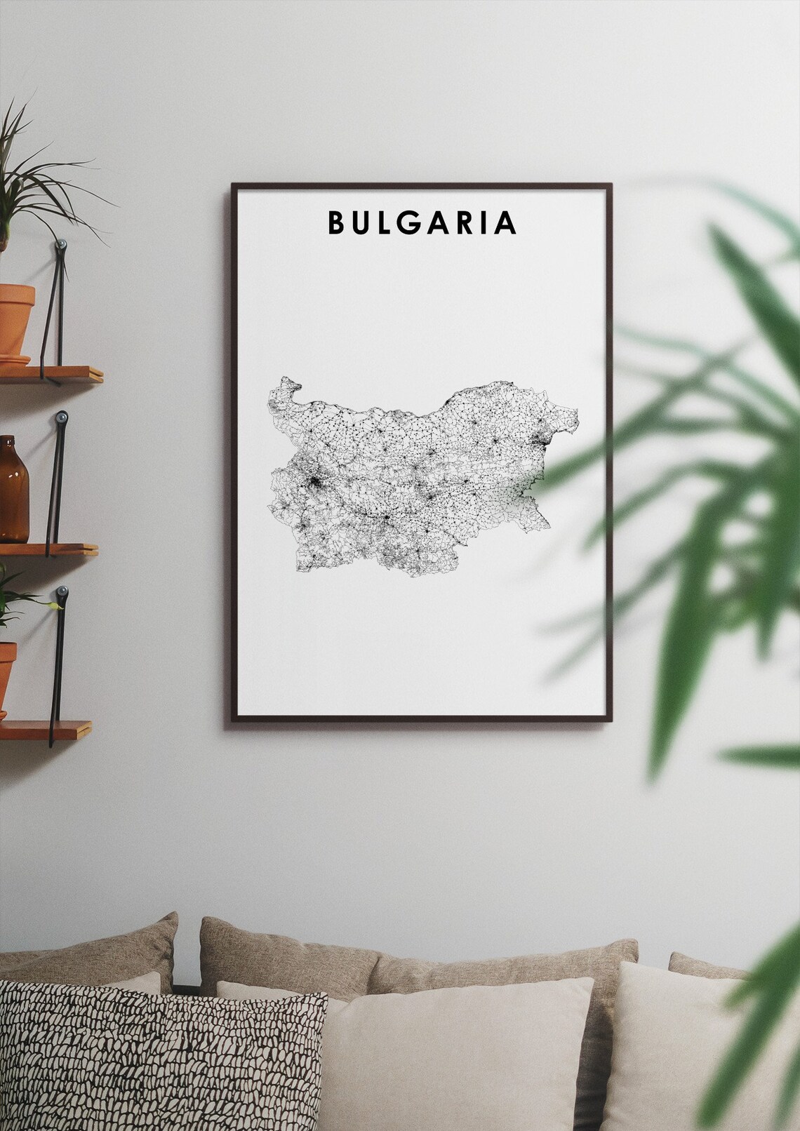 Bulgaria Map Print Road Map Art Poster България Bǎlgariya | Etsy