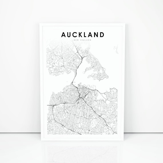 Auckland New Zealand Map Print NZ Map Art Poster City Street | Etsy