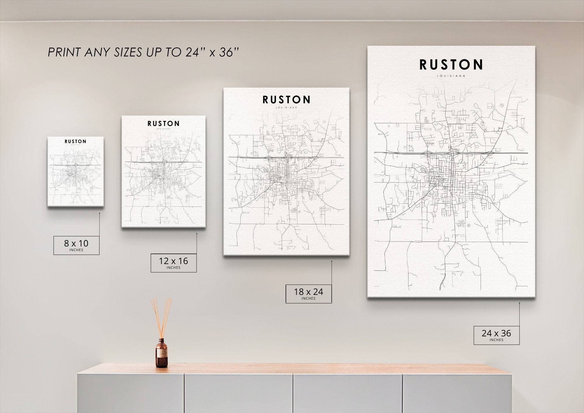 Ruston LA Map Print Louisiana USA Map Art Poster Louisiana | Etsy