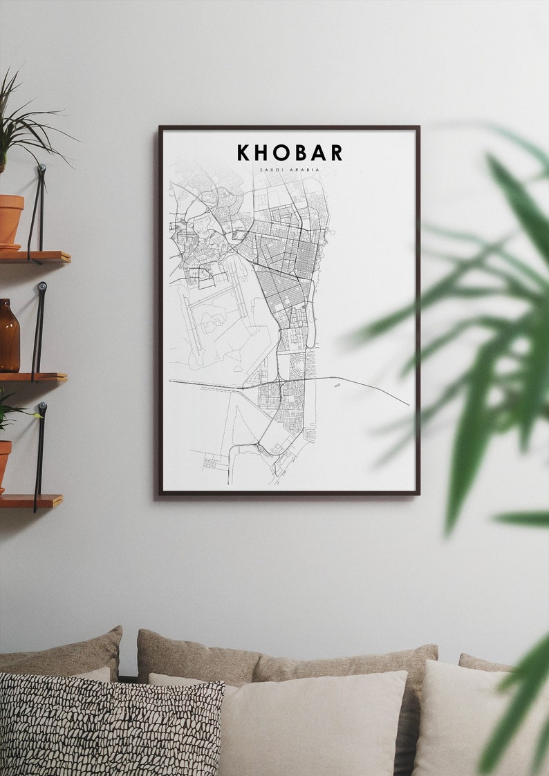 Khobar Saudi Arabia Map Print Map Art Poster Al-khobar - Etsy