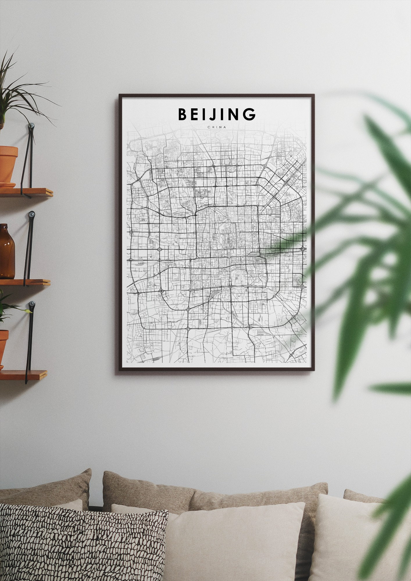Art & Collectibles Digital Prints Downtown Beijing China Map Print ...