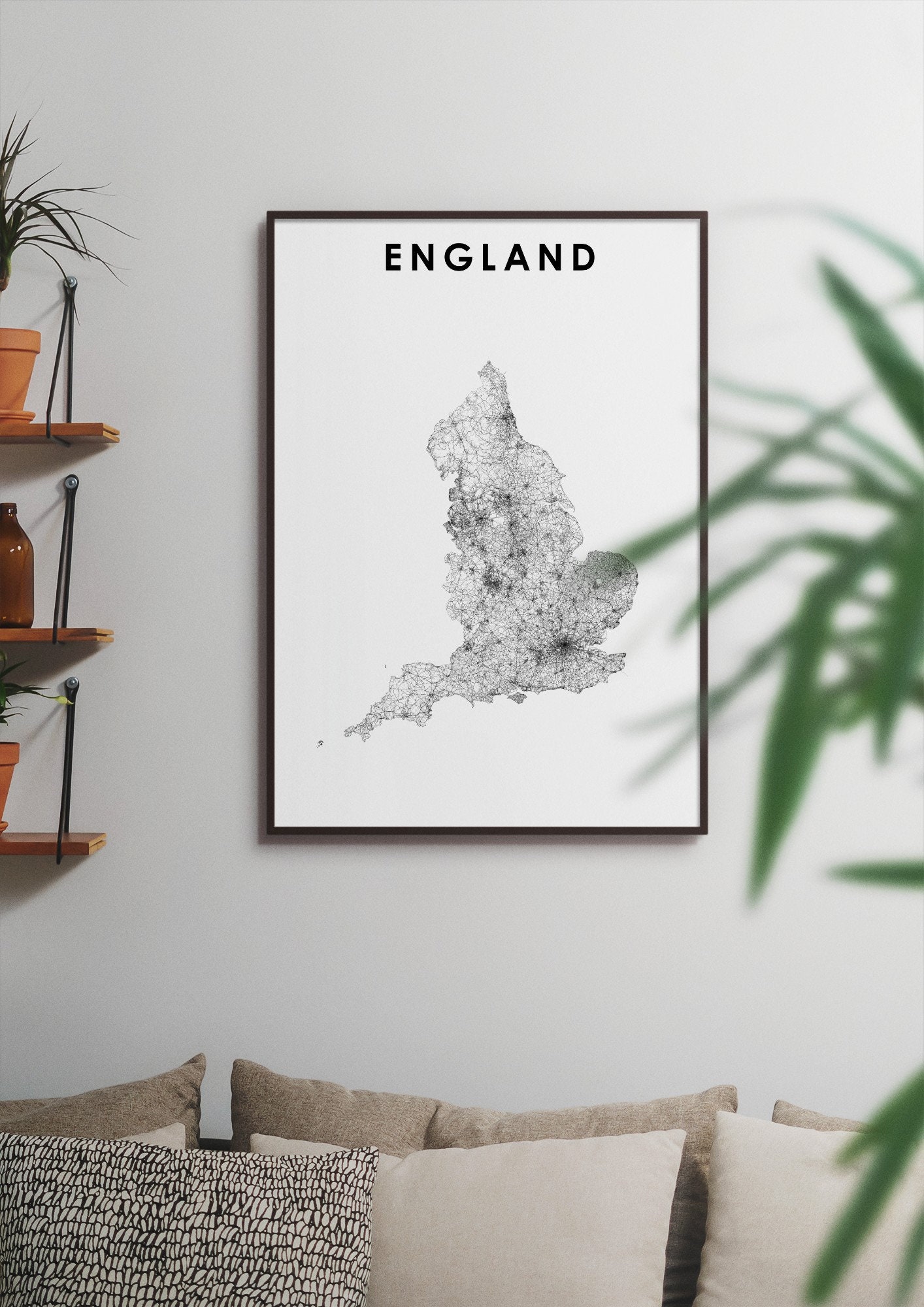 England Map Print Road Map Art Poster UK United Kingdom - Etsy