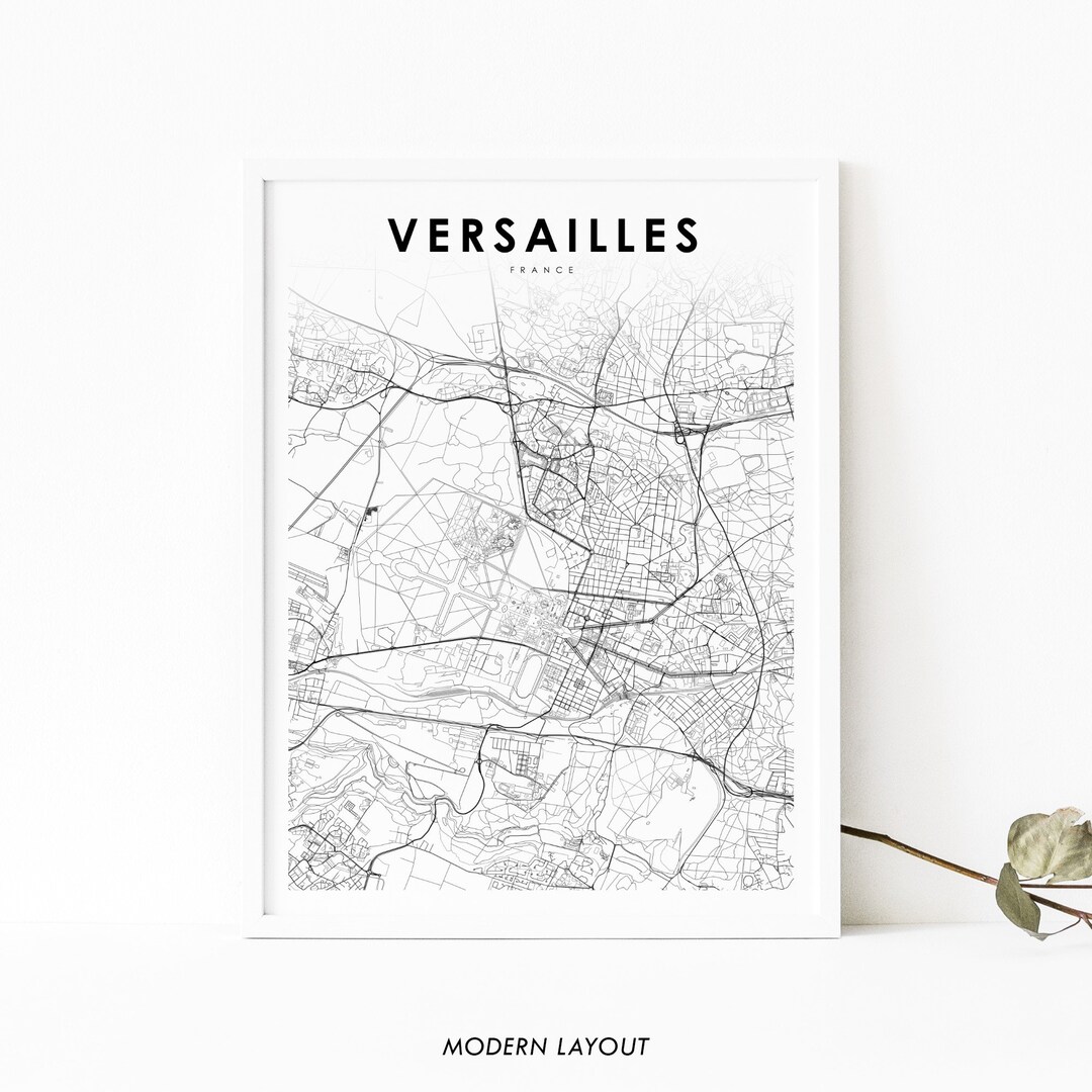 Versailles France Map Print, Map Art Poster, Yvelines Paris, City ...