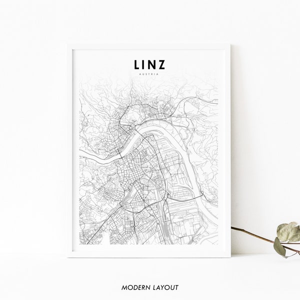 Linz City Map Art - Etsy
