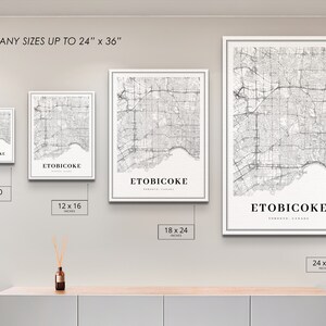 Etobicoke Toronto Map Print, Ontario ON Canada Map Art Poster, City ...
