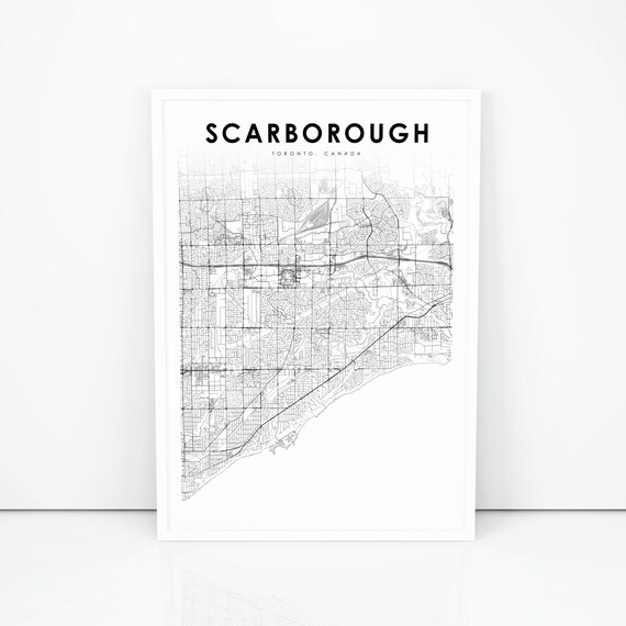Scarborough Ontario Map Print Toronto ON Canada Map Art | Etsy