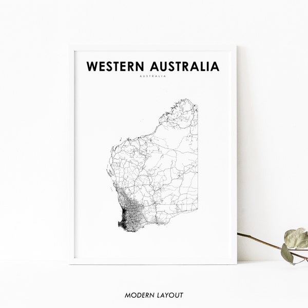 Western Australia Map Art - Etsy