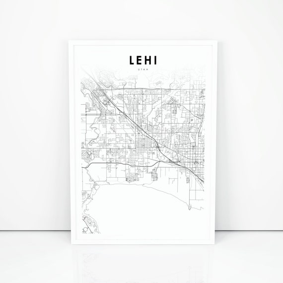 Lehi UT Map Print Utah USA Map Art Poster Provo Orem City | Etsy