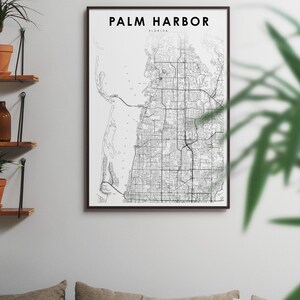 Palm Harbor FL Map Print Florida USA Map Art Poster City - Etsy
