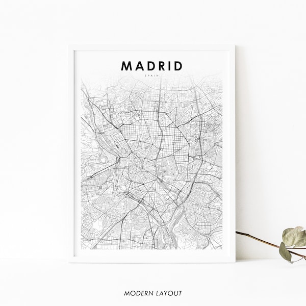 Madrid España Map Art - Etsy