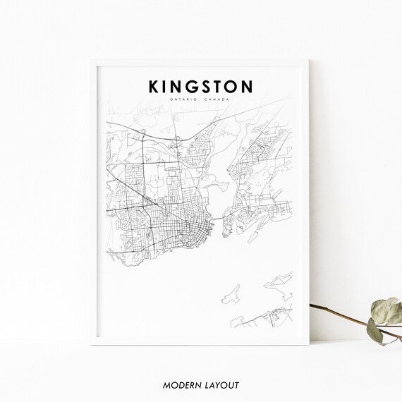Kingston Ontario Map Print ON Canada Map Art Poster City - Etsy