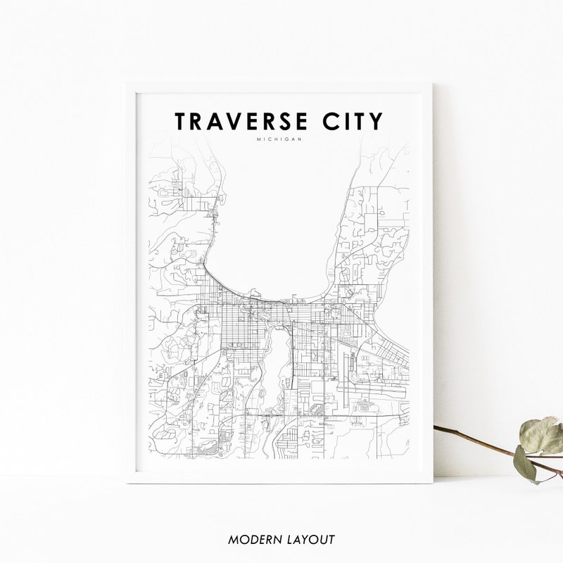 Traverse Mi on a Map - Etsy