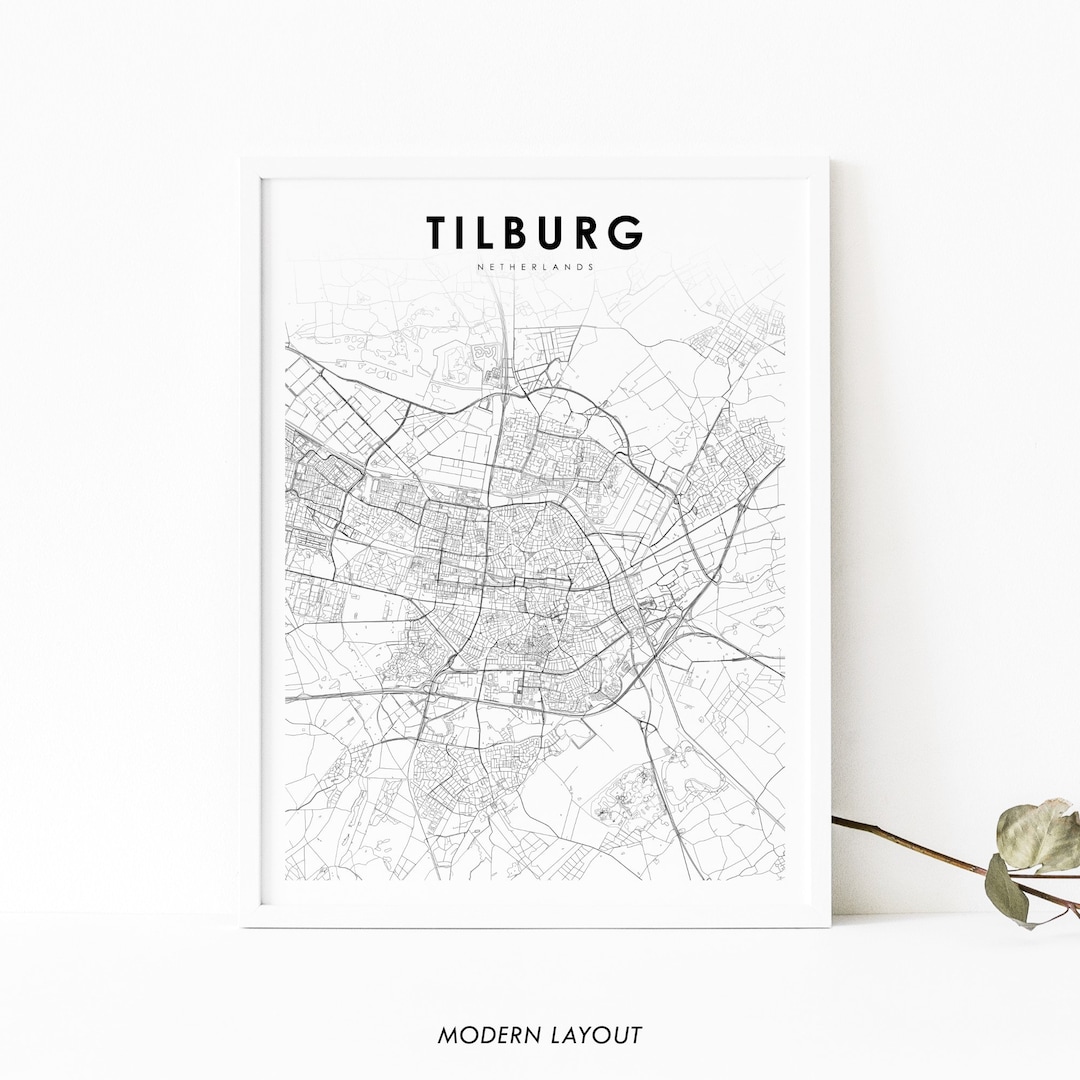 Tilburg Netherlands Map Print, Nederland Map Art Poster, Dordt City ...