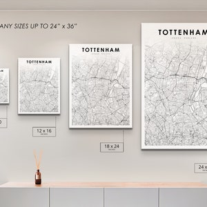 Tottenham London Map Print, England UK United Kingdom Map Art Poster ...