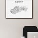 Slovakia Map Print, Road Map Poster, Slovak Slovenská Slovensko ...