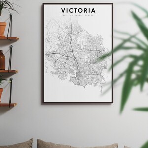 Victoria BC Map Print, British Columbia Canada Map Art Poster, City ...