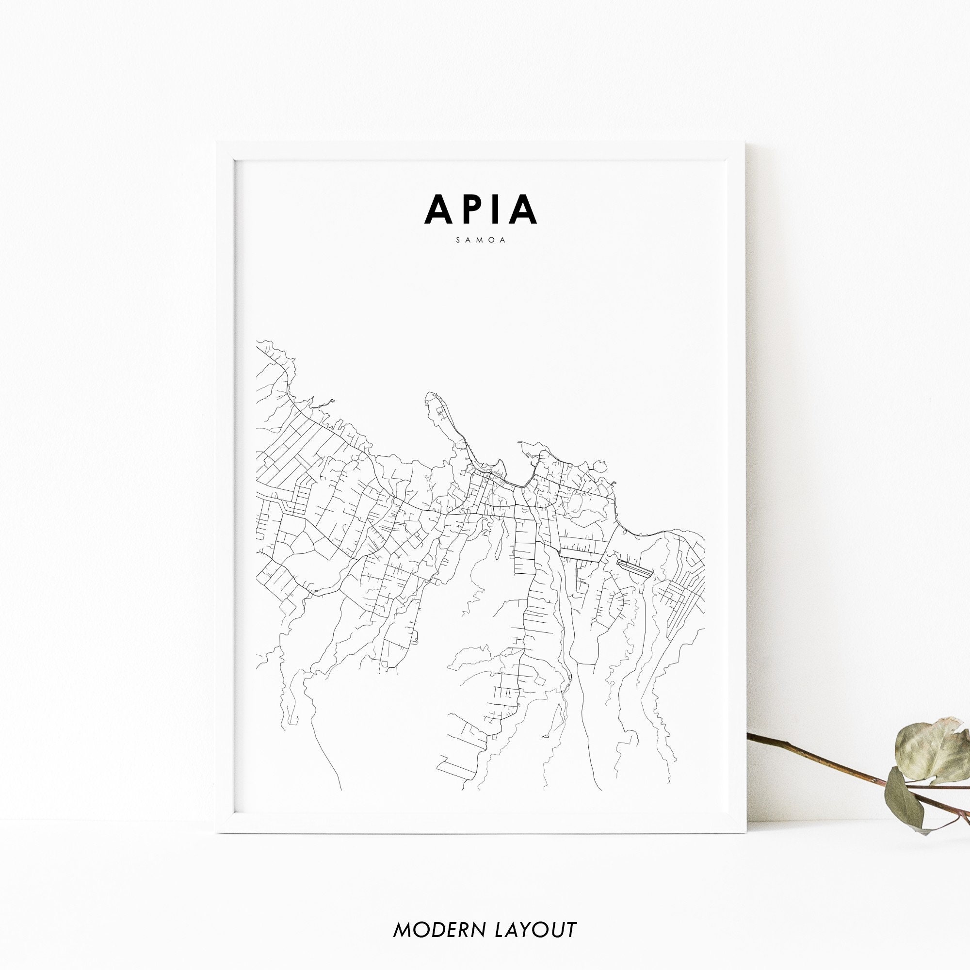 Apia Samoa Map Print Map Art Poster Upolu Tuamasaga Sāmoa | Etsy