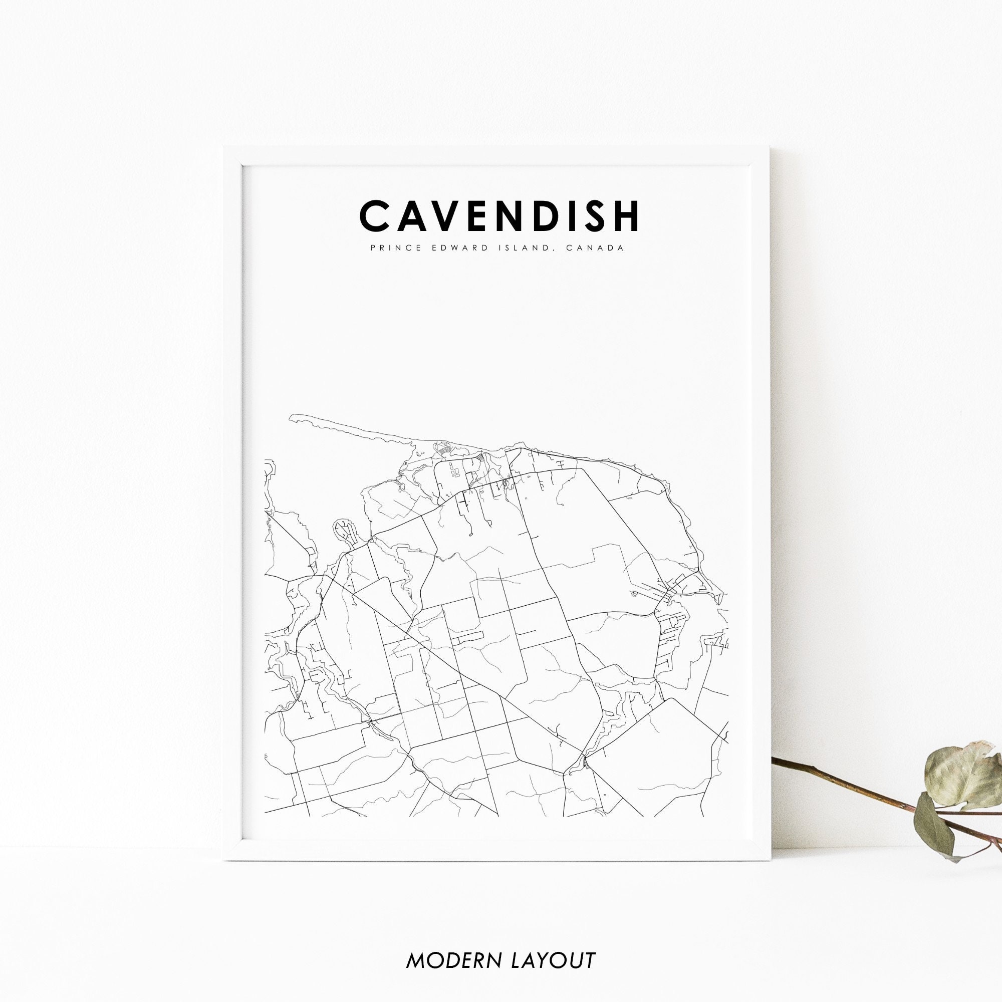 Cavendish PEI Map Print Prince Edward Island Canada Map Art | Etsy