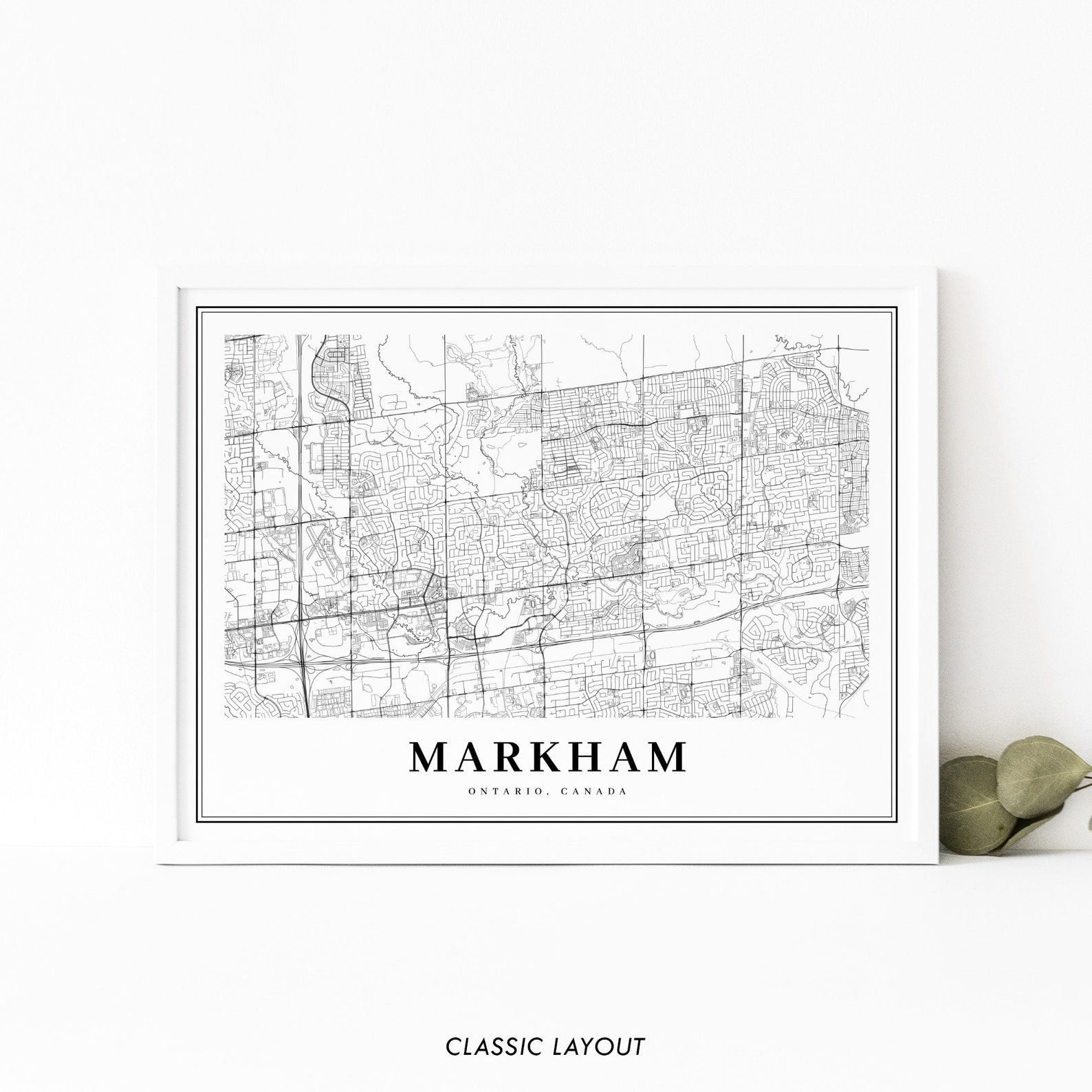 Markham Ontario Map Print, Toronto ON Canada Map Art Poster, City ...
