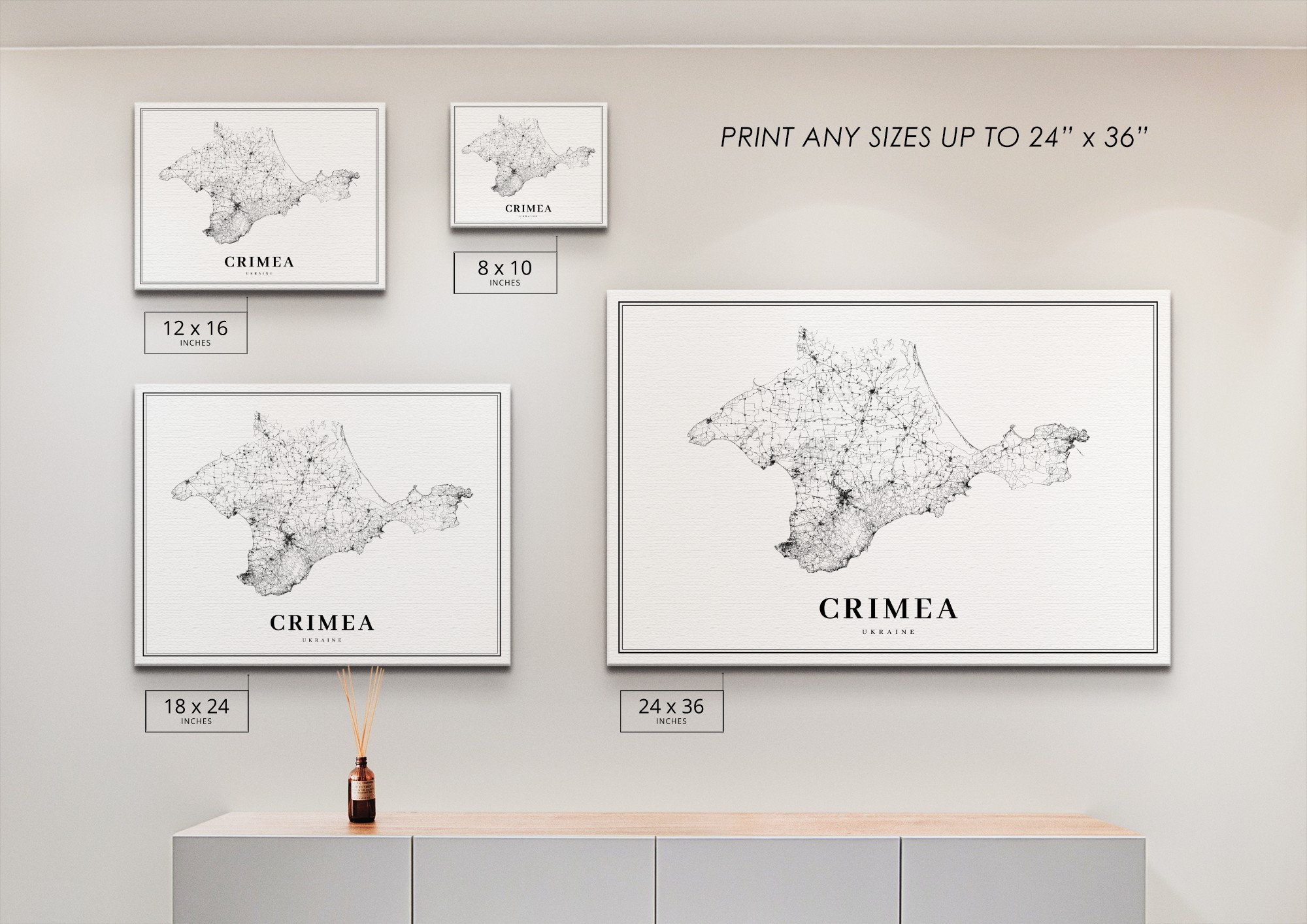 Nursery Room Wall Office Decor Crimea Ukraine Map Print Map Art Poster ...