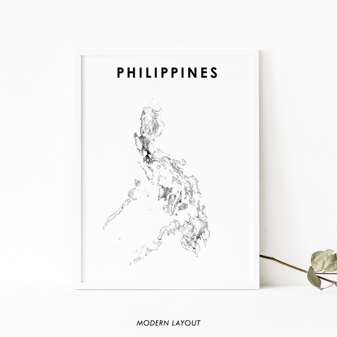Philippines Map Print, Road Map Art Poster, Manila Pilipinas Filipino ...
