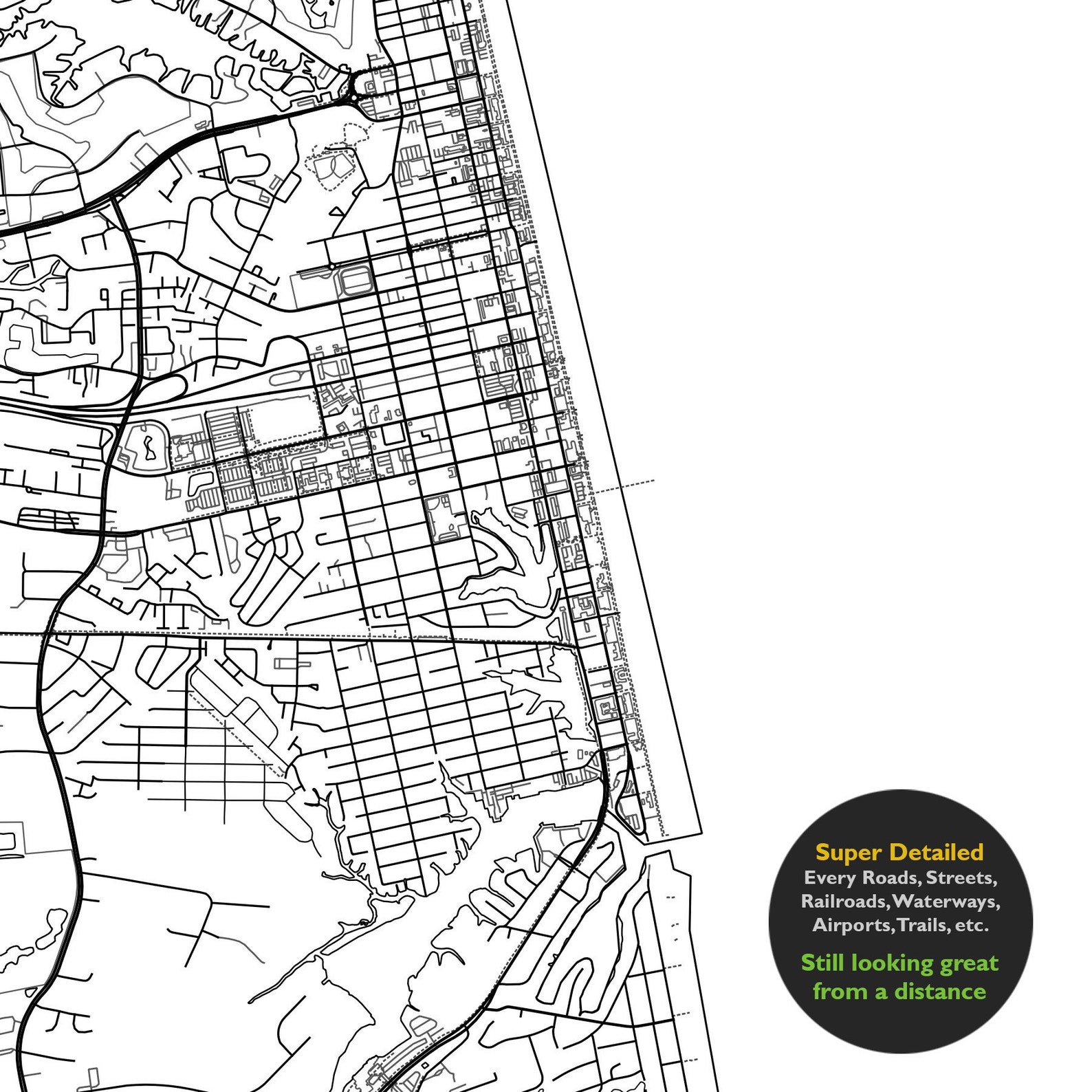 Virginia Beach VA Map Print Virginia USA Map Art Poster City | Etsy