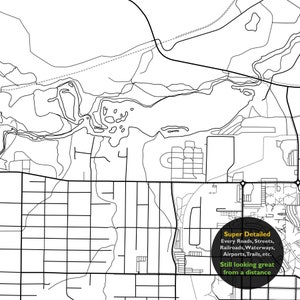 Marquette MI Map Print, Michigan USA Map Art Poster, Upper Peninsula ...