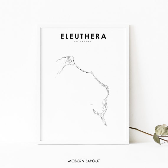 Eleuthera the Bahamas Map Print Road Map Art Poster Map Art | Etsy