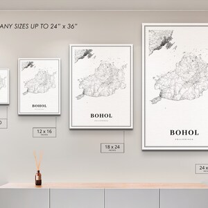 Bohol Philippines Map Print, Map Art Poster, Tagbilaran Central Visayas ...