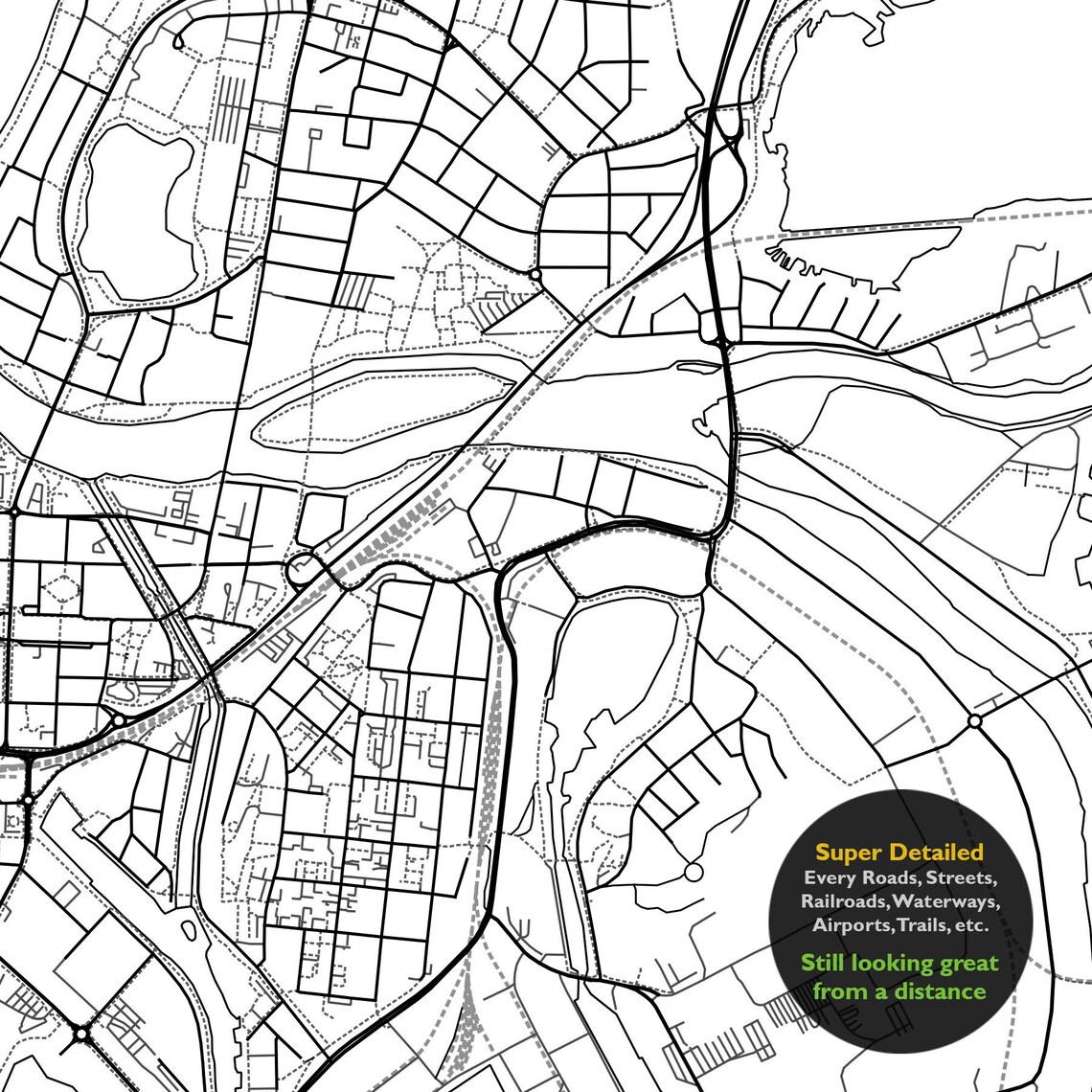 Karlstad Sweden Map Print Map Art Poster Värmland County | Etsy