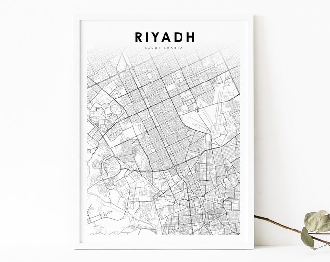 Riyadh Map, Riyadh City Map, Printable Map Art, Map Print, Riyadh Map ...