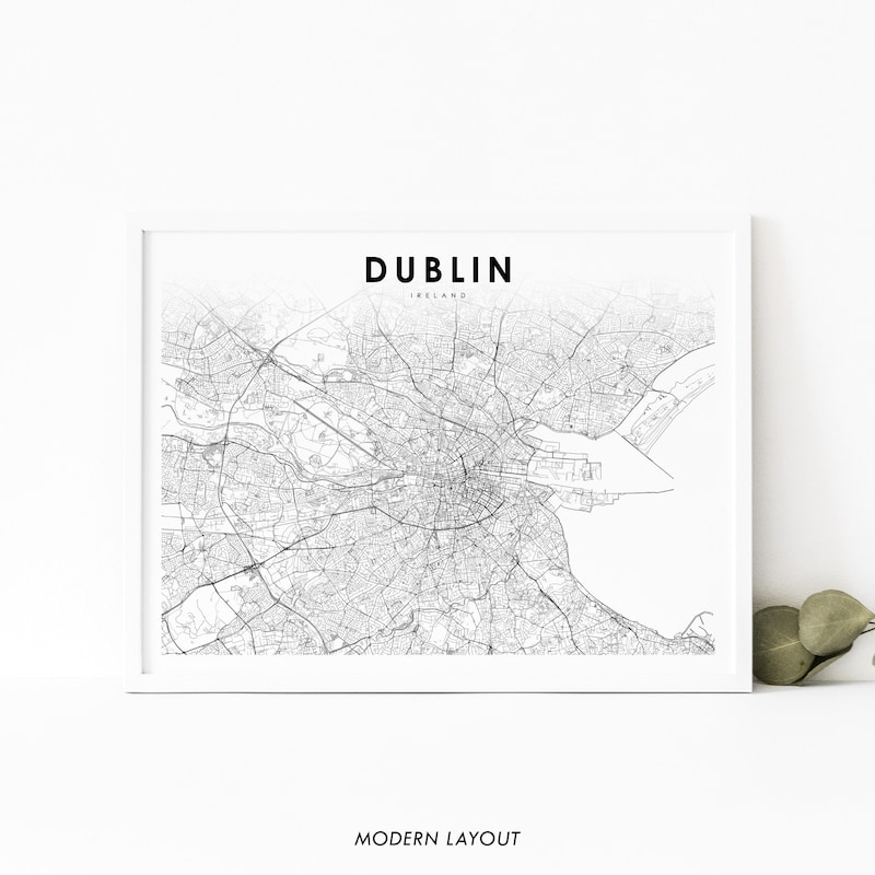 Dublin City Print, Street Map Art - Etsy