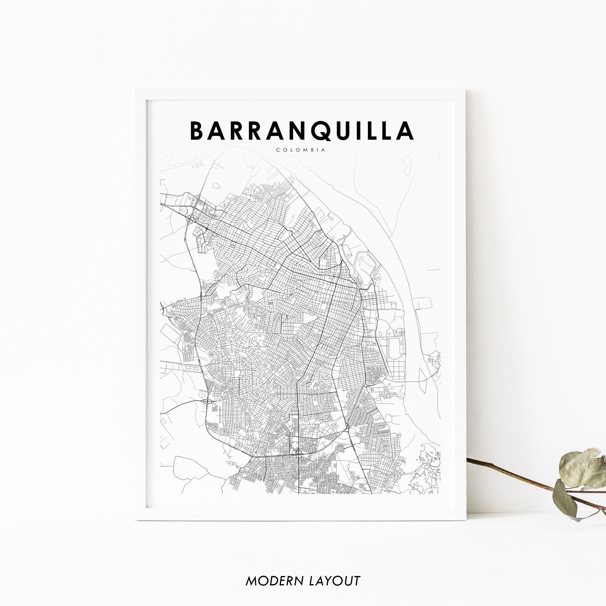 Barranquilla Colombia Map Print Atlántico Map Art Poster - Etsy UK