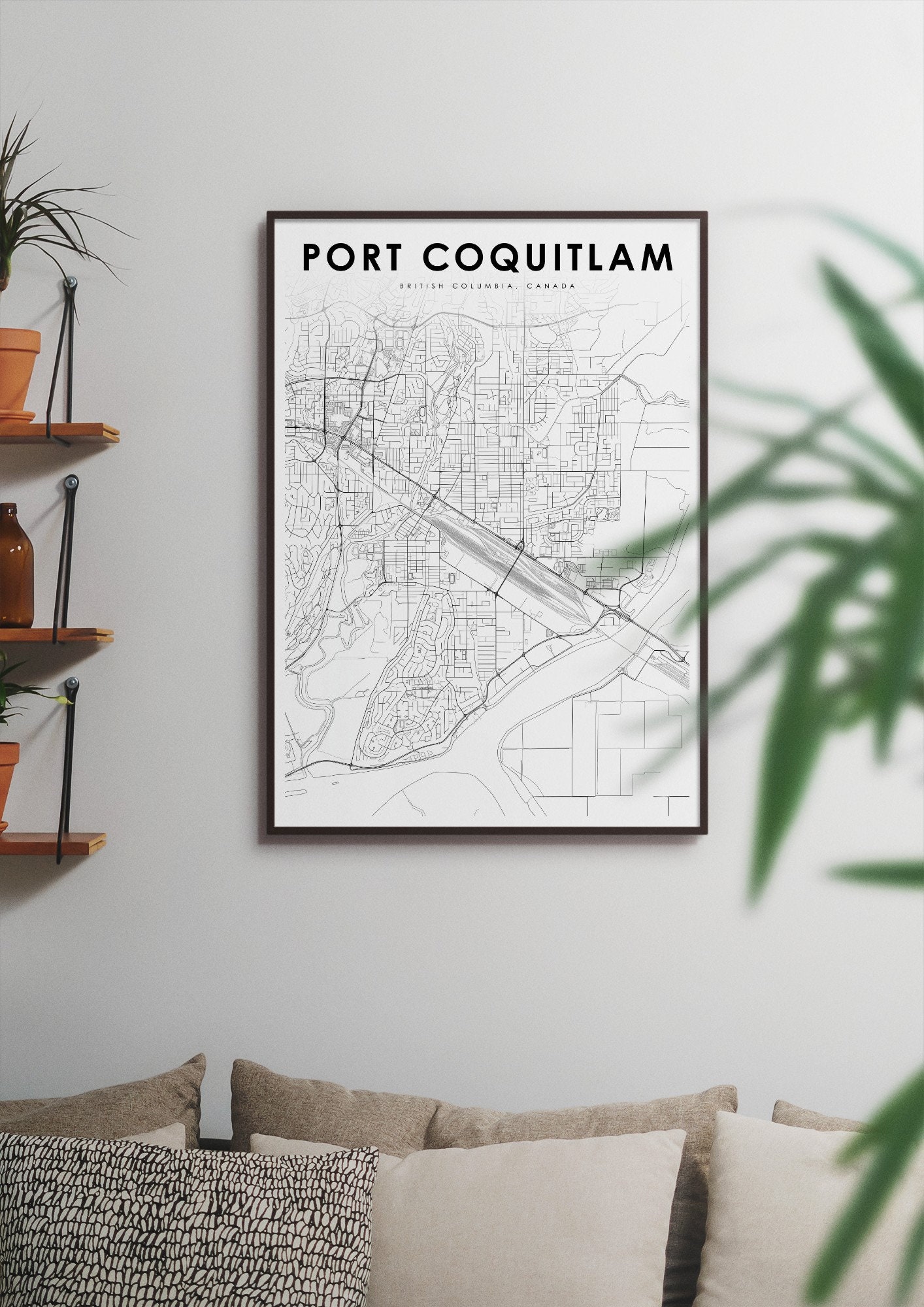 Port Coquitlam BC Map Print British Columbia Canada Map Art | Etsy