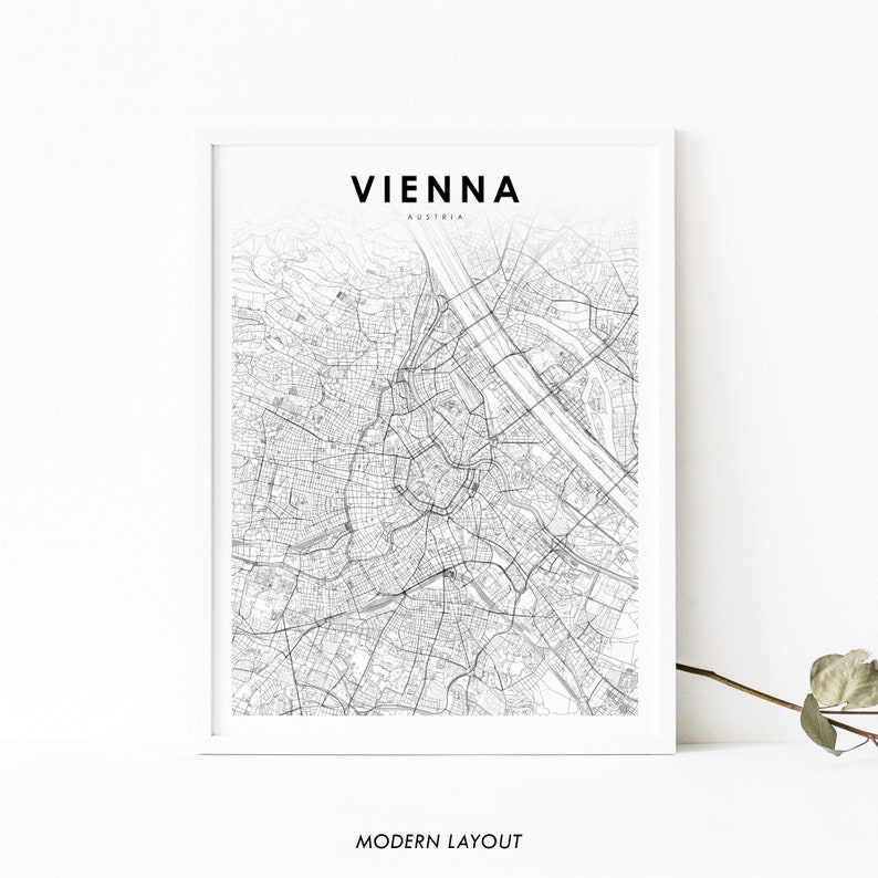 Vienna Austria Map Print Wien Österreich Map Art Poster | Etsy