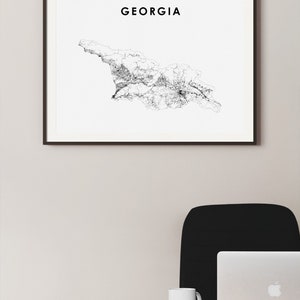 Georgia Map Print, Country Road Map Poster, საქართველო Sakartvelo ...